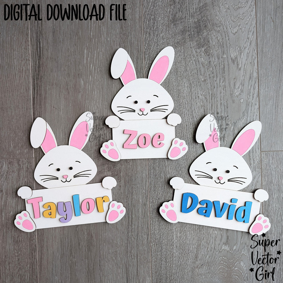 Easter Bunny Name Sign Paint Kit, Personalized DIY Painting Kit, SVG ...
