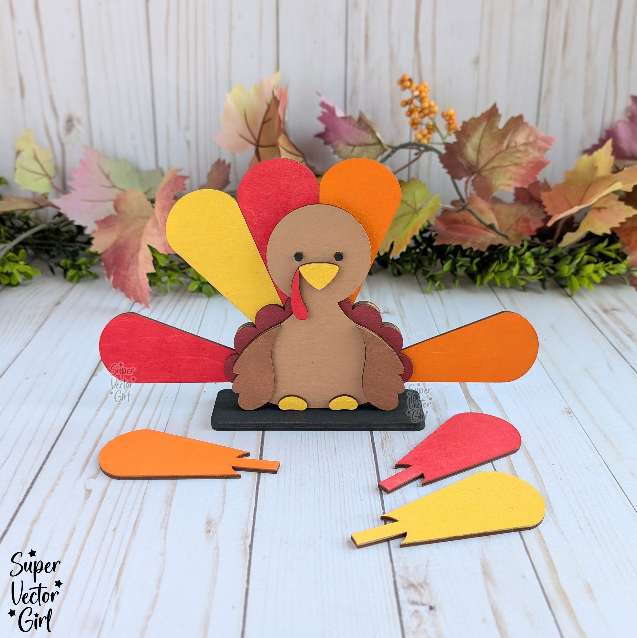 Thankful Turkey With Removable Feathers, Family Turkey, Table Seating ...