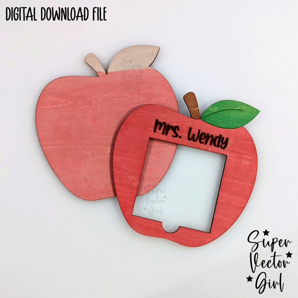Apple Sticky Note Holder SVG File, Personalized Teacher Appreciation G ...