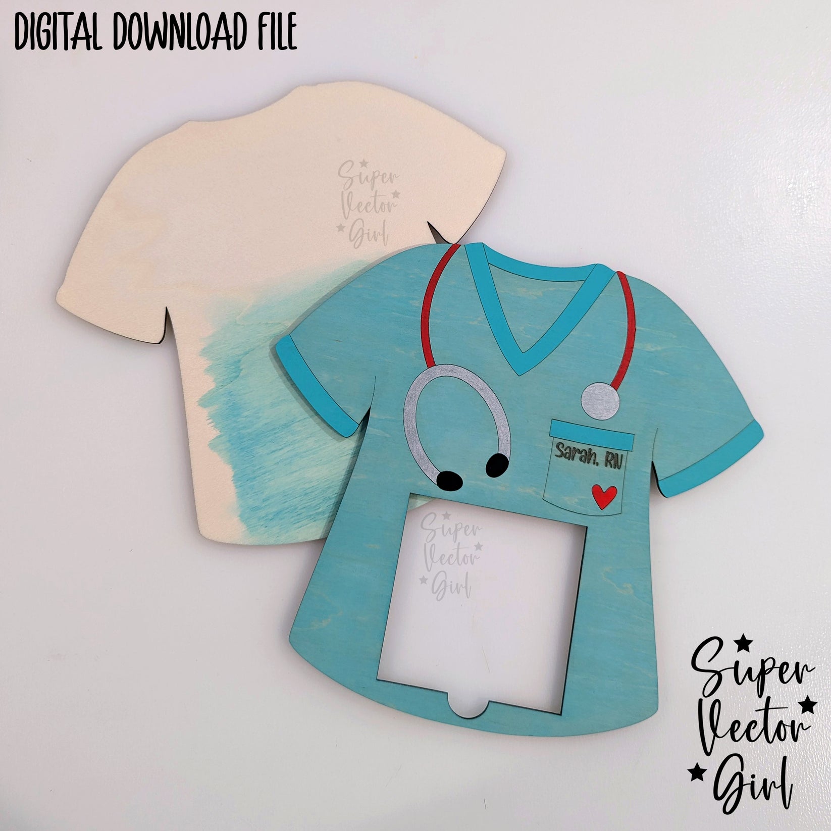 Nurse Scrub Sticky Note Holder SVG File, Personalized Nurse Appreciati ...