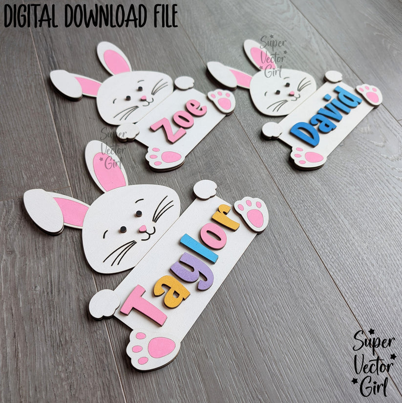 Easter Bunny Name Sign Paint Kit, Personalized DIY Painting Kit, SVG ...