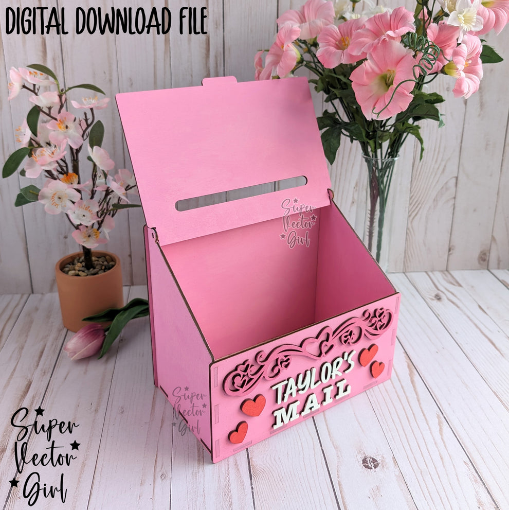 Valentines Day Mailbox for Cards Letters Mail, SVG Laser Cut File, Val ...