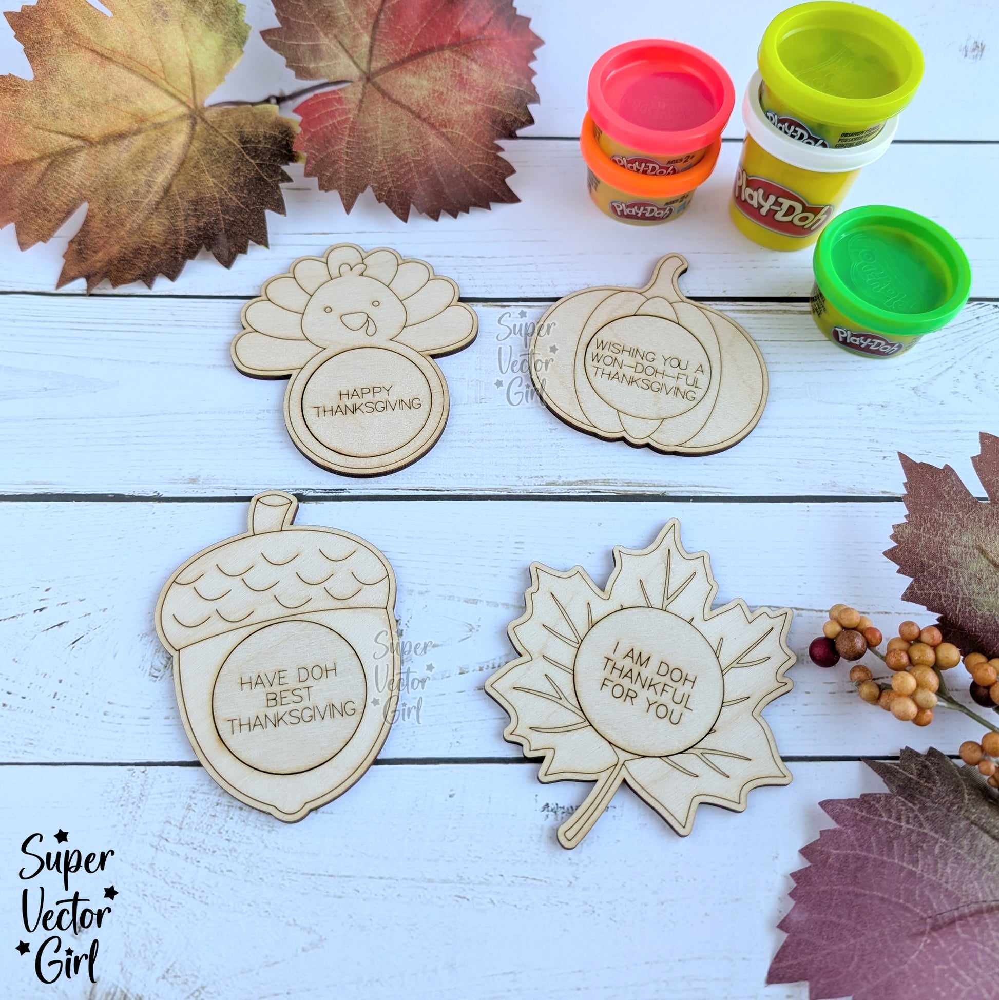 Thanksgiving Play Doh Holder, Fall Play Dough Favor Card, Gift Tags, D ...