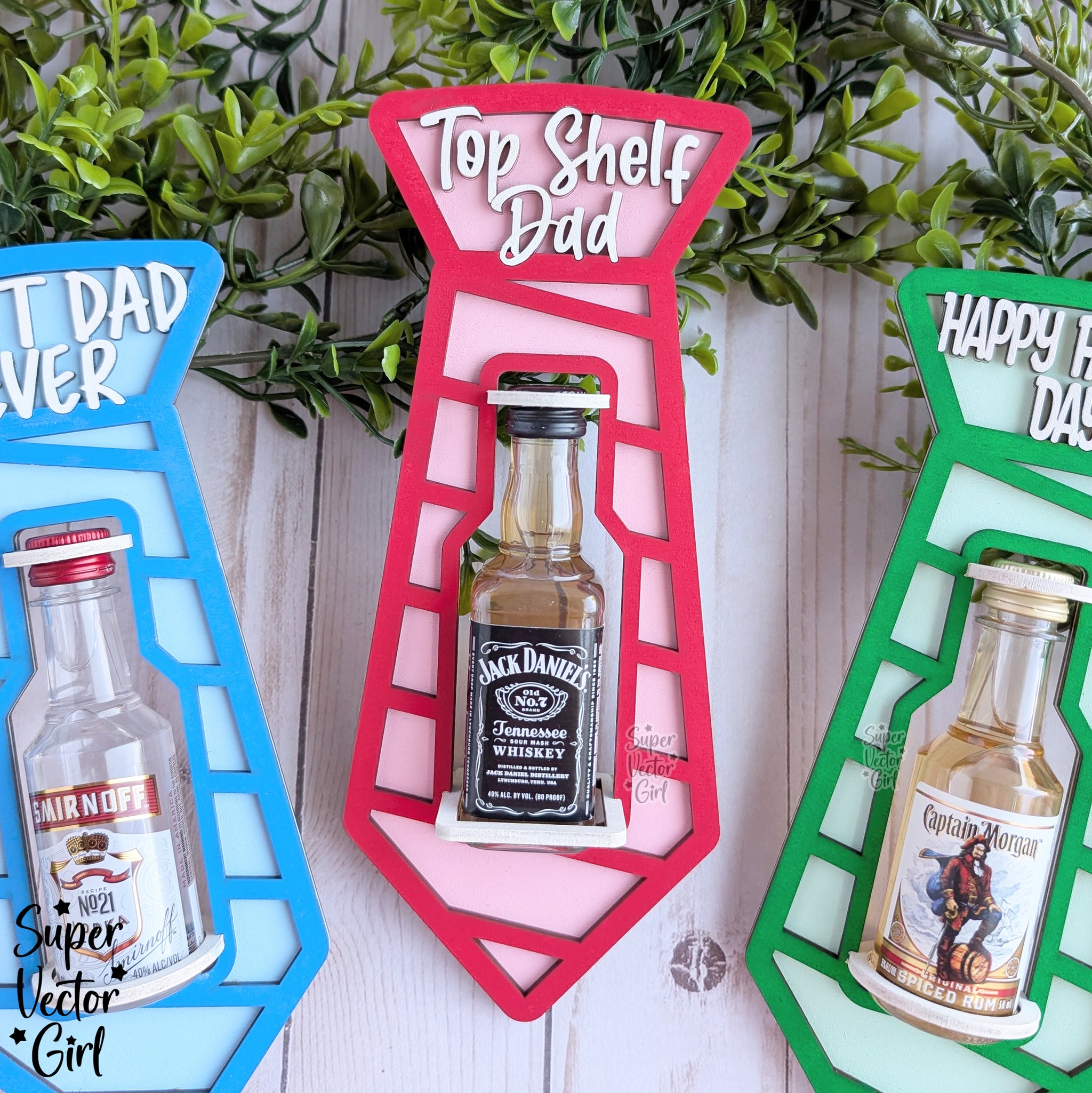 Dad Neck Tie Shot Bottle Shooter Holder, SVG, Laser Cut File, Mini Alc ...