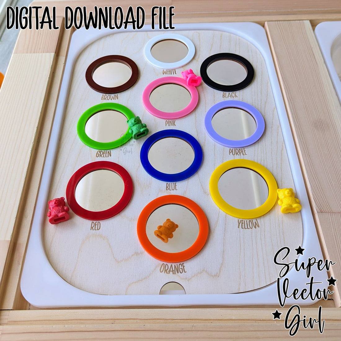 Color Sorting Trofast Large Bin Lid Insert Board, SVG for IKEA Large B ...