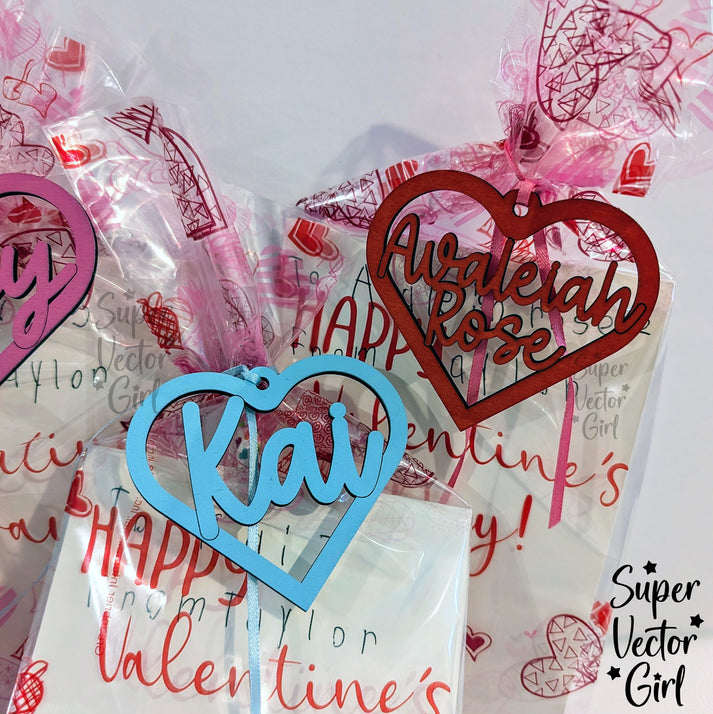 Valentine's Day Heart Name Tag, SVG, Laser Cut File Files, Heart Shape ...