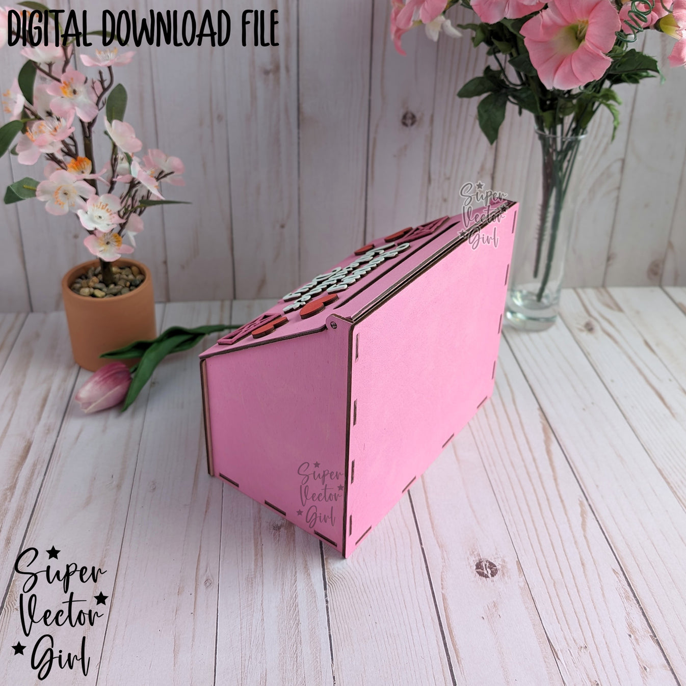 Valentines Day Mailbox for Cards Letters Mail, SVG Laser Cut File, Val ...