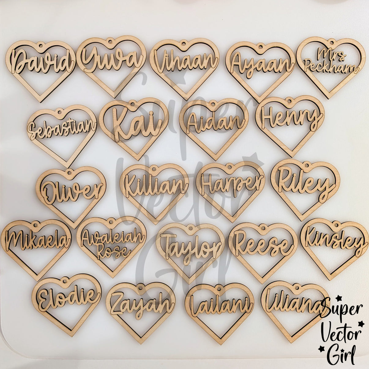 Valentine's Day Heart Name Tag, SVG, Laser Cut File Files, Heart Shape ...