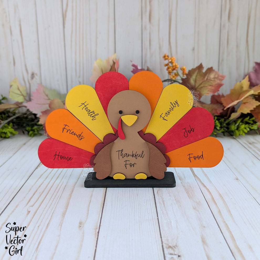 Thankful Turkey With Removable Feathers, Family Turkey, Table Seating ...