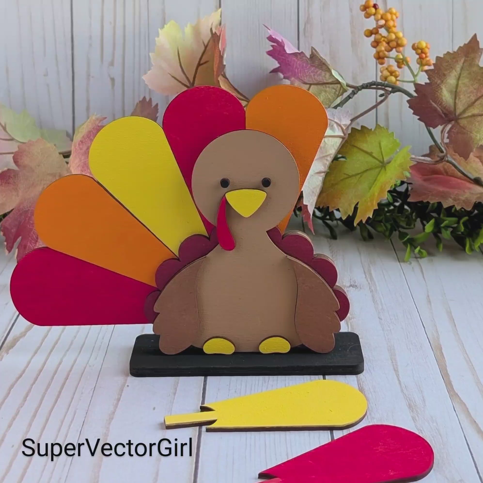 Thankful Turkey With Removable Feathers, Family Turkey, Table Seating ...