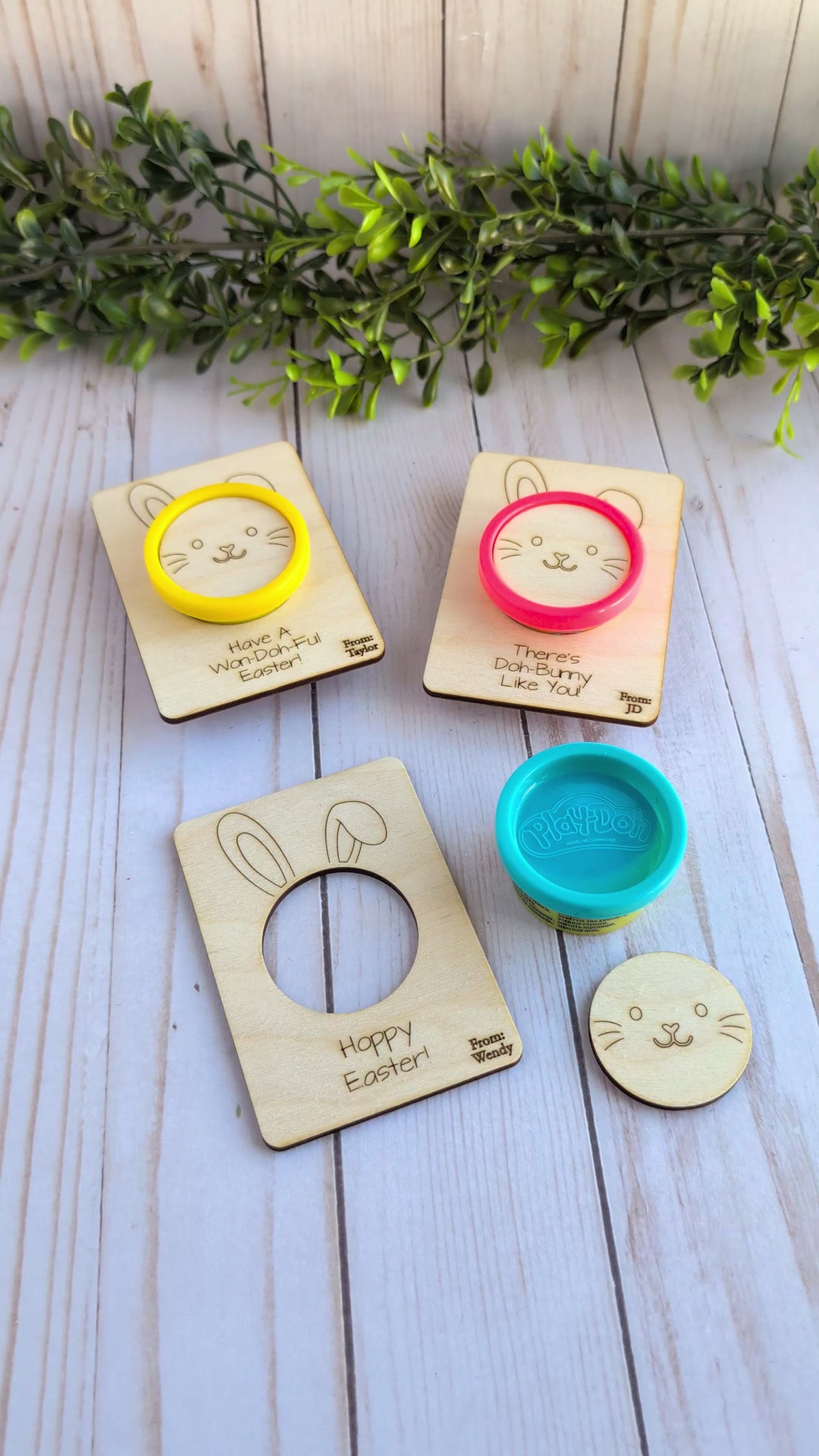 Easter Bunny Face Play Doh Holder, Spring Play Dough Favor Card, Gift ...